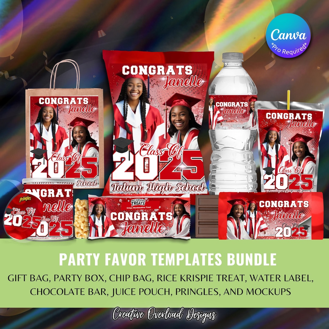 Editable Graduation Party Favor Templates Bundle, DIY (digital Download ...