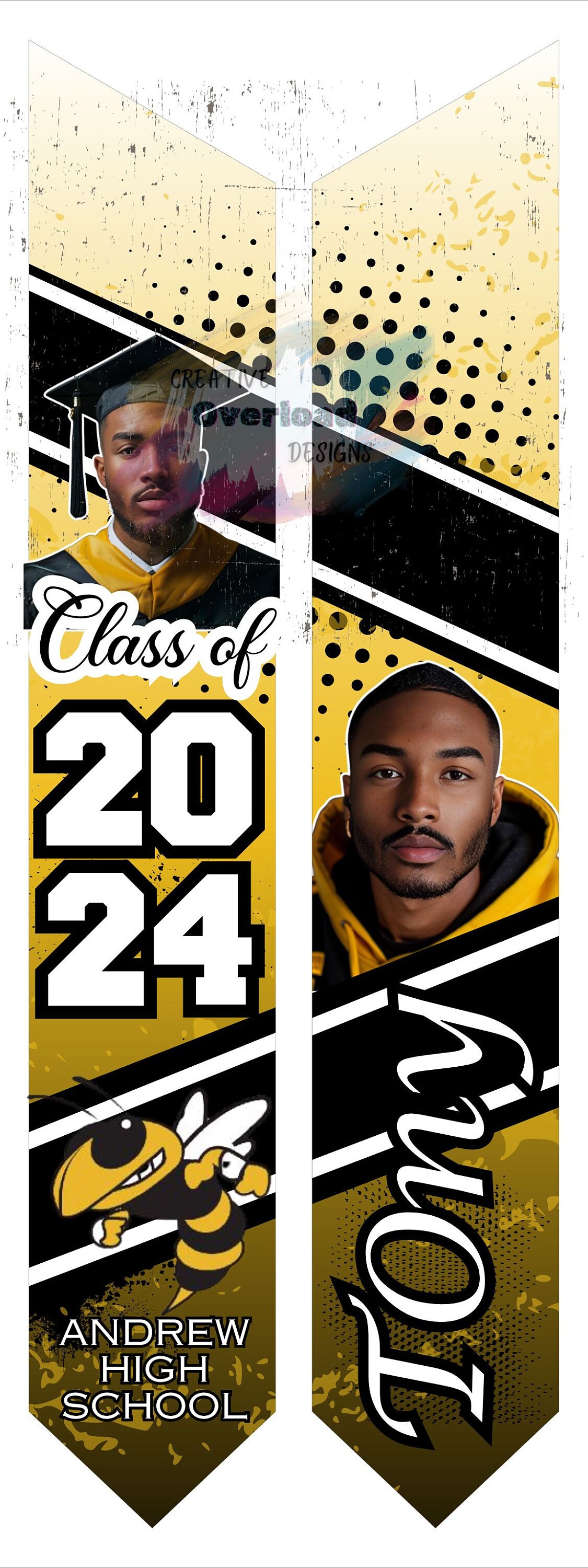 Editable Custom Graduation Stole Templates - Etsy