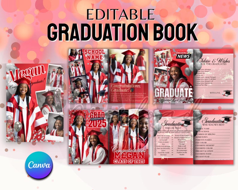 Editable Graduation Activity Booklet Templates Bundle L 5 Designs, 14 ...
