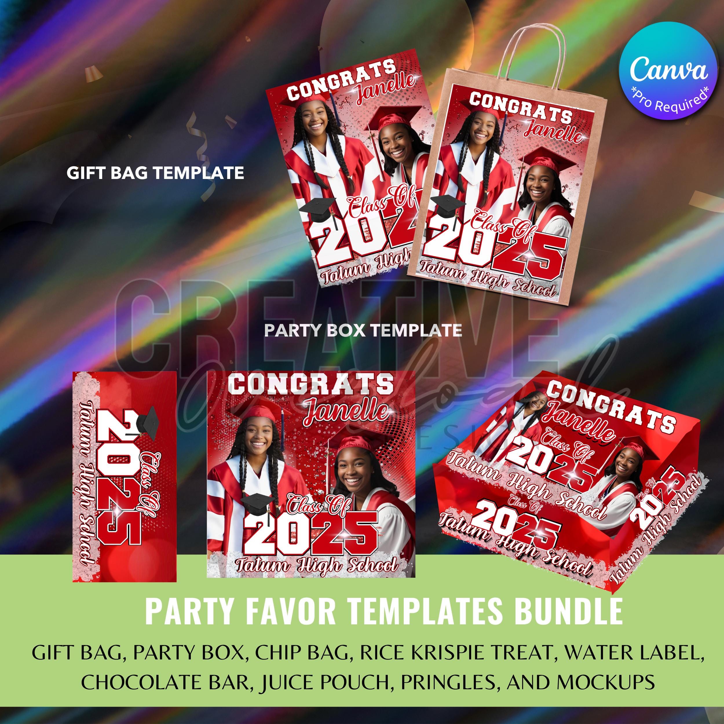 Editable Graduation Party Favor Templates Bundle, DIY (digital Download ...