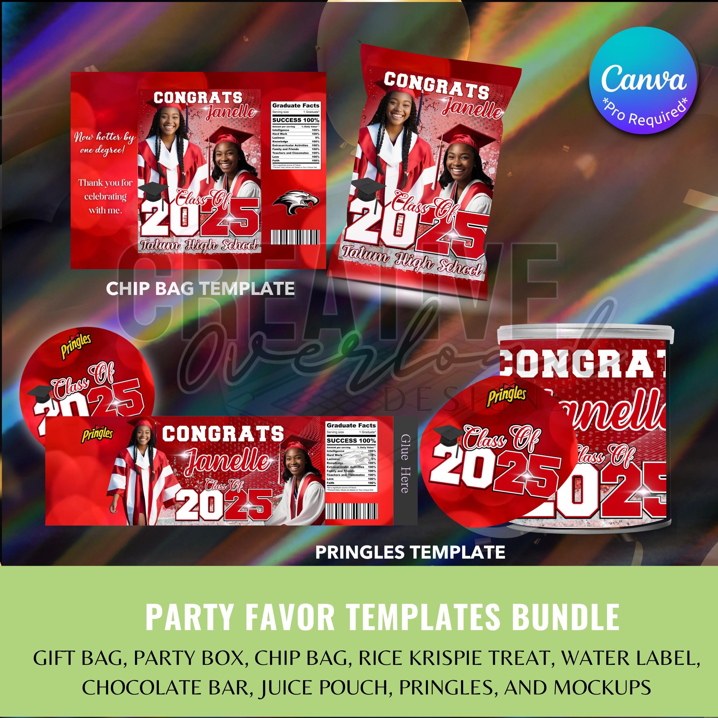 Editable Graduation Party Favor Templates Bundle, DIY (digital Download ...
