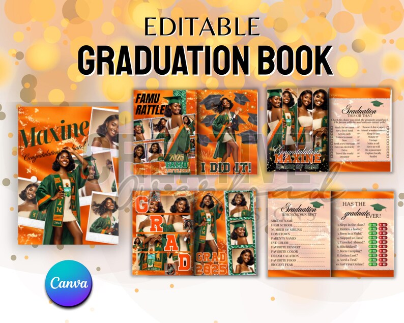 Editable Graduation Activity Booklet Templates Bundle L 5 Designs, 14 ...