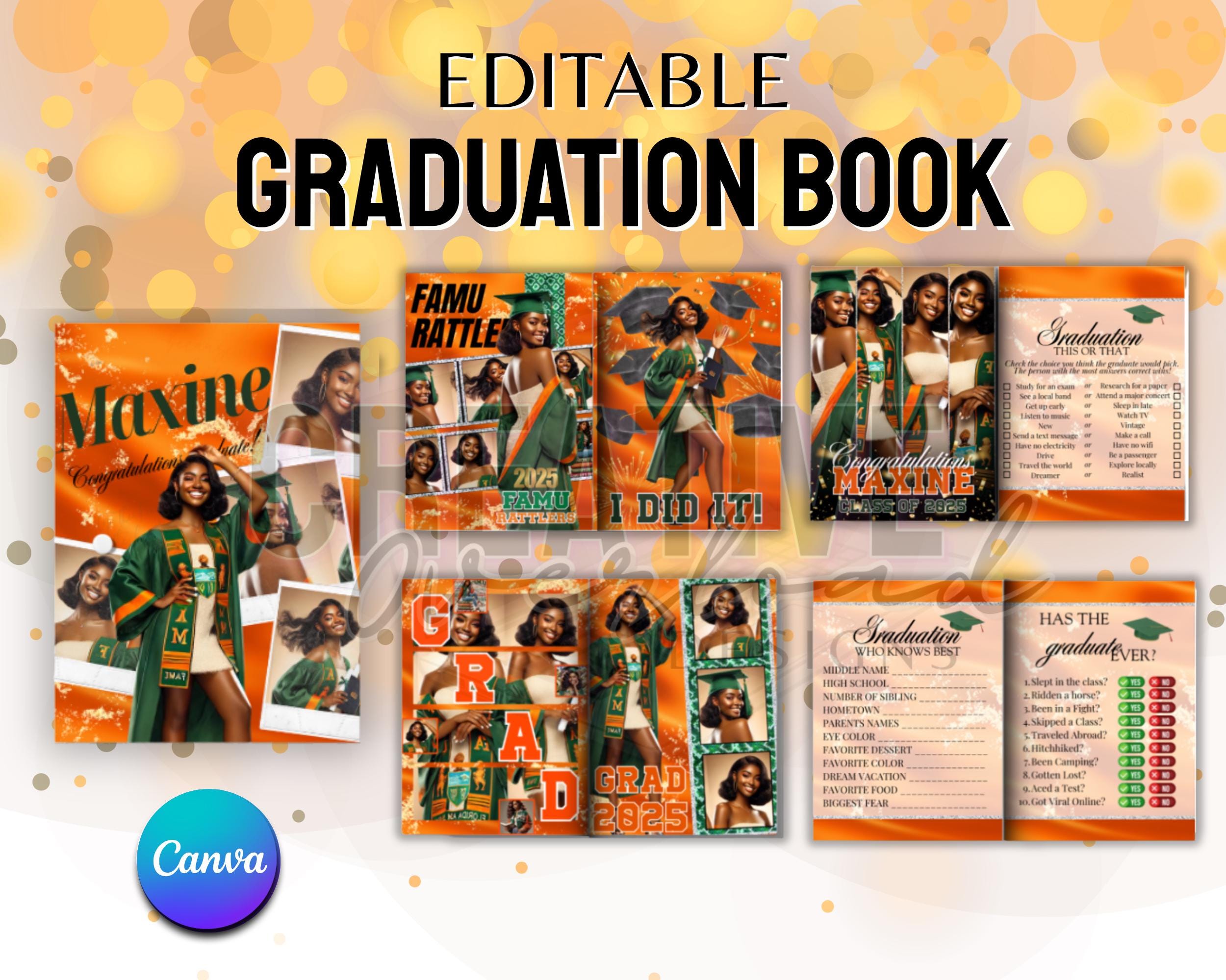Editable Graduation Activity Booklet Templates Bundle L 5 Designs, 14 ...