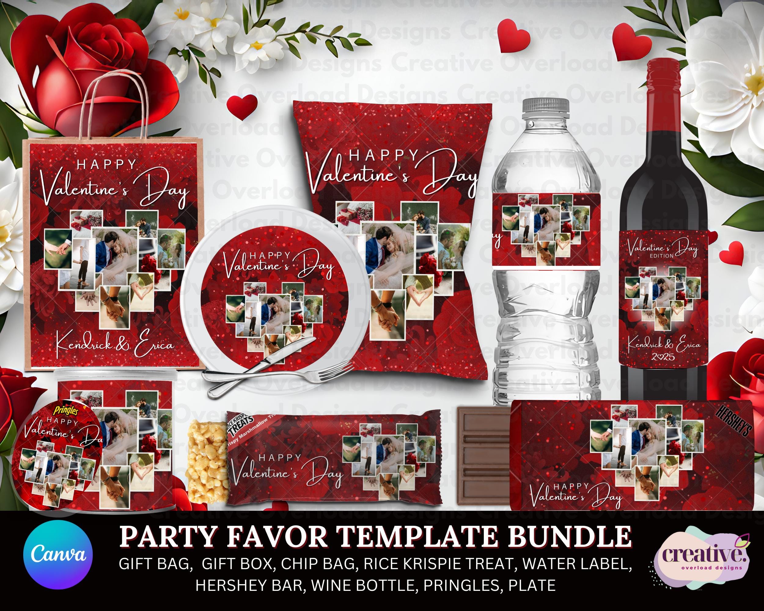 Editable Valentine's Day Party Favor Templates Bundle With Party Favor ...