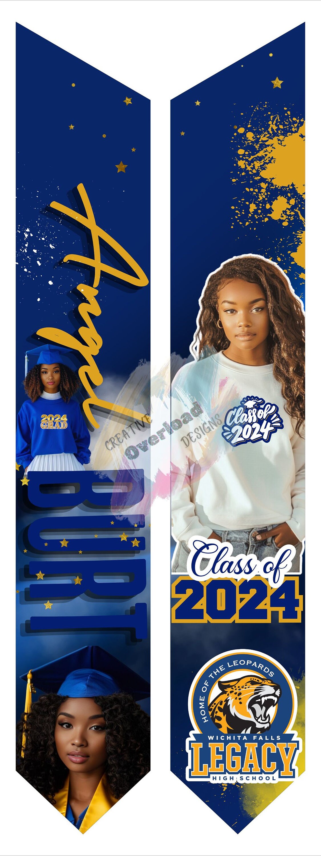 Editable Custom Graduation Stole Templates - Etsy