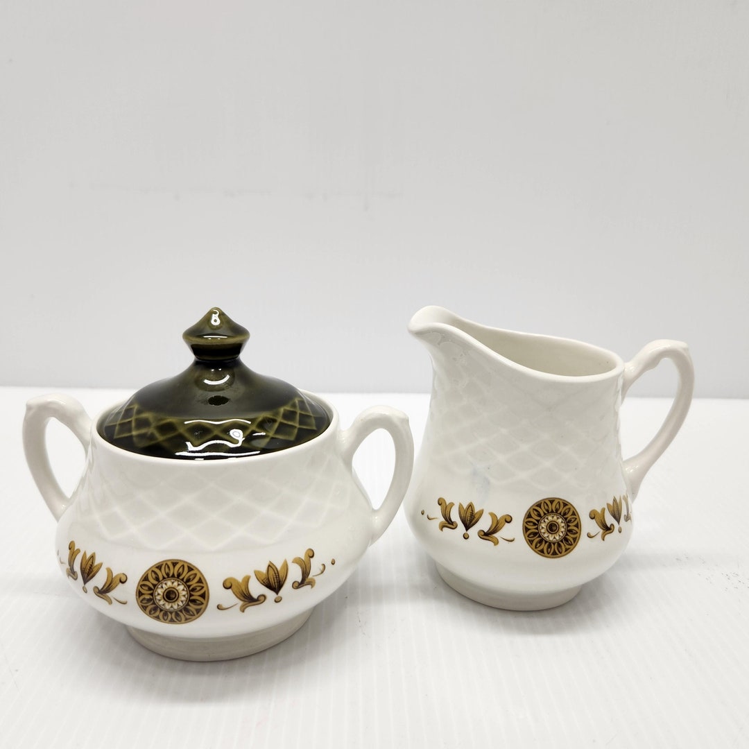 Vintage Enoch Wedgwood Tunstall Pottery Original Creamer and Sugar Bowl ...