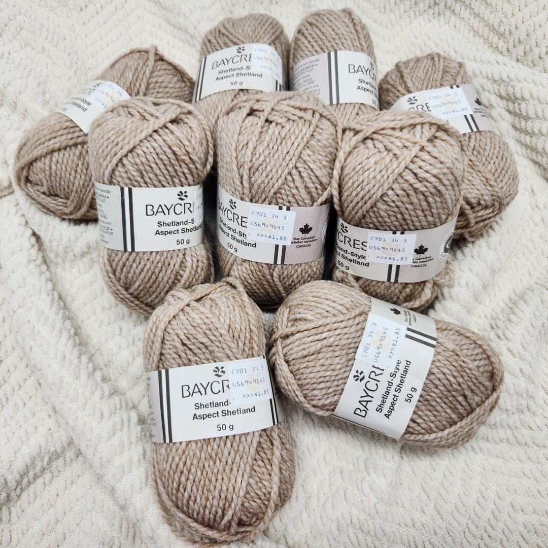 Bundle of 5, Baycrest Canada Tan Colour Yarn, Baycrest Shetland-style ...