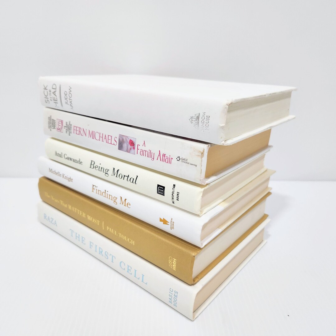 White and Neutral Books, Staging Books, Home Decor, Decorative Books ...