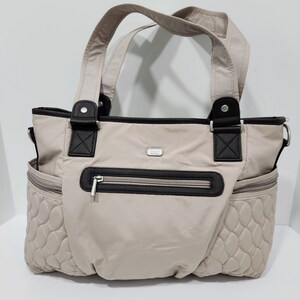 LUG Canter Collection Taupe Quilted Diaper Bag, Tote, Beige and Black ...