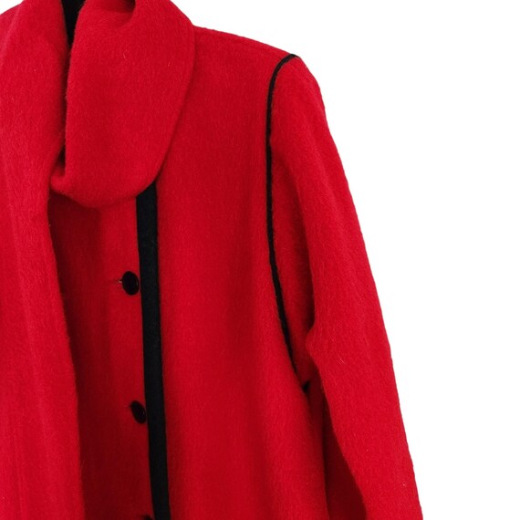Vintage Red Wool Coat Medium Size Midi Length Winter … - Gem