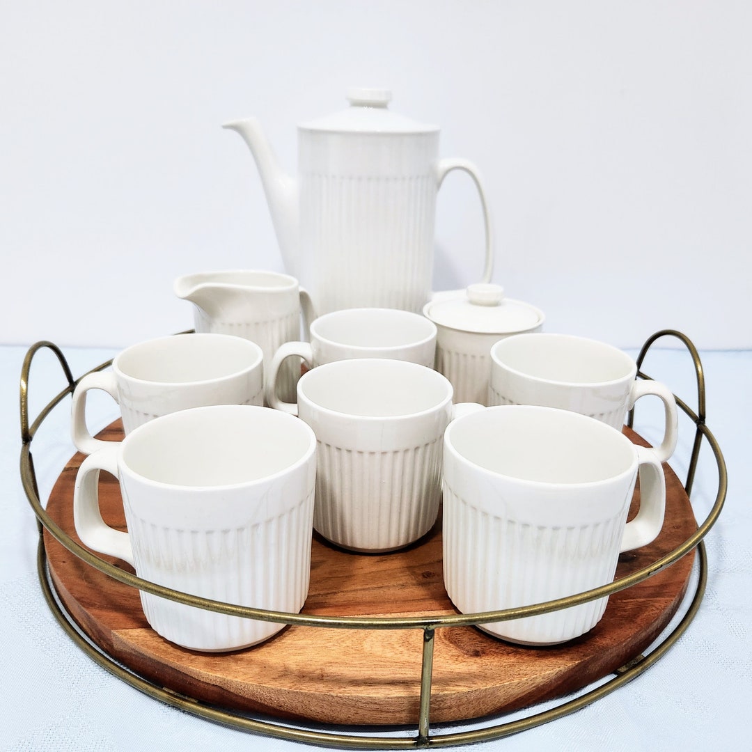Athena Johnson Bros All White Coffee Set, Ceramic Coffee Pot, Coffee ...