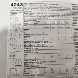 Simplicity 4243 Sewing Pattern, Girls and Boys Baby Rompers, Hat, Dress ...