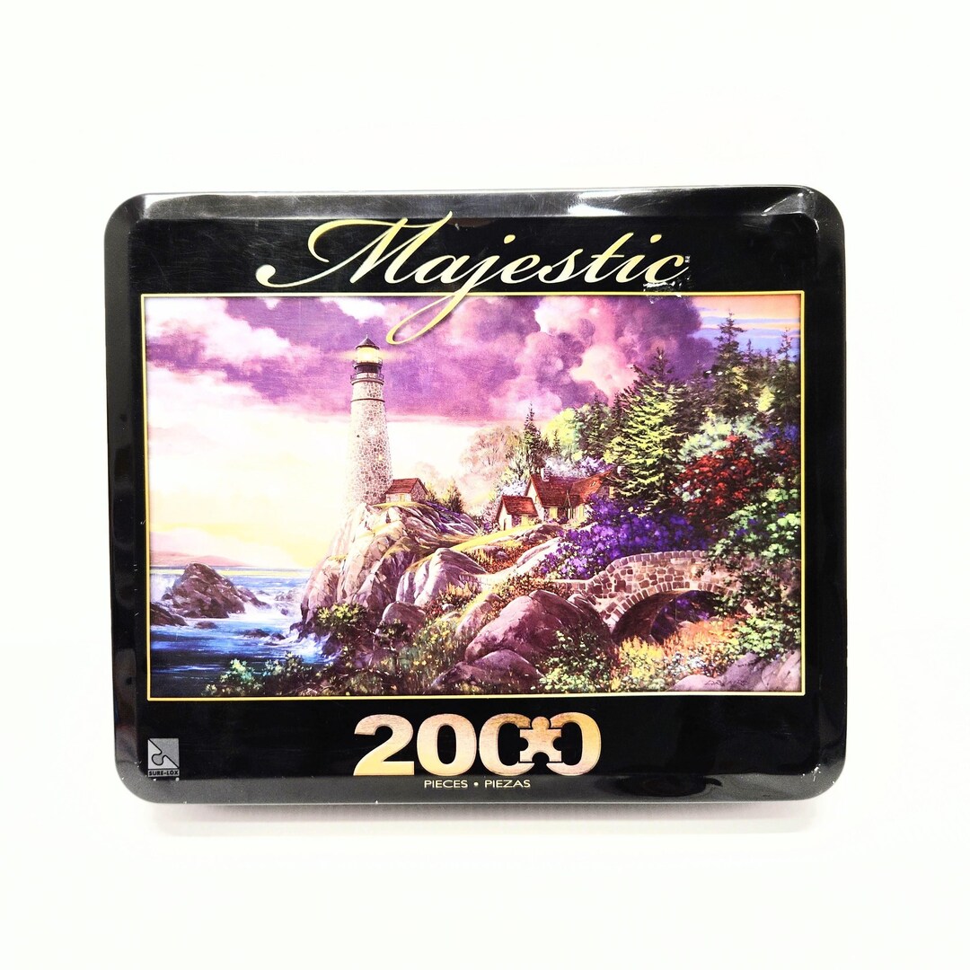 Lighthouse Jigsaw Puzzle Black Tin Sealed Container New Large Piece ...