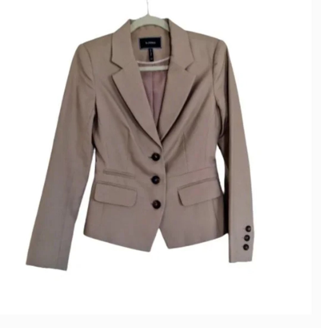 Le Chateau Vintage Tan Blazer Jacket XXS, 3 Button, Lapel Collar, Lined ...