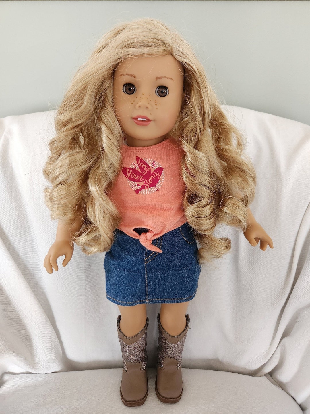 American Girl Doll Tenney Grant 18 Inch With Book Long Blond - Etsy