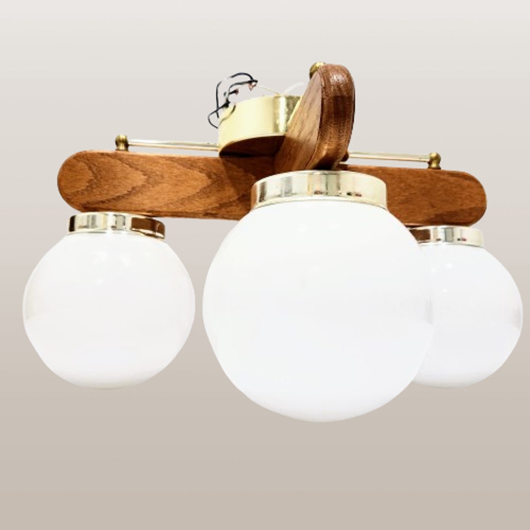 80's Ceiling Light Fixture With 4 Globe Bulbs, Kitchen Dining Room ...