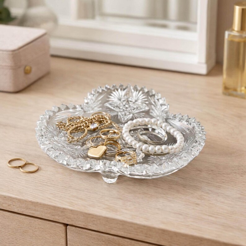Antique Crystal Candy Dish Bowl Footed Design Hobstar Pattern Pinwheel ...