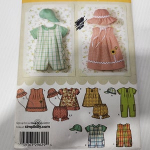 Simplicity 4243 Sewing Pattern, Girls and Boys Baby Rompers, Hat, Dress ...
