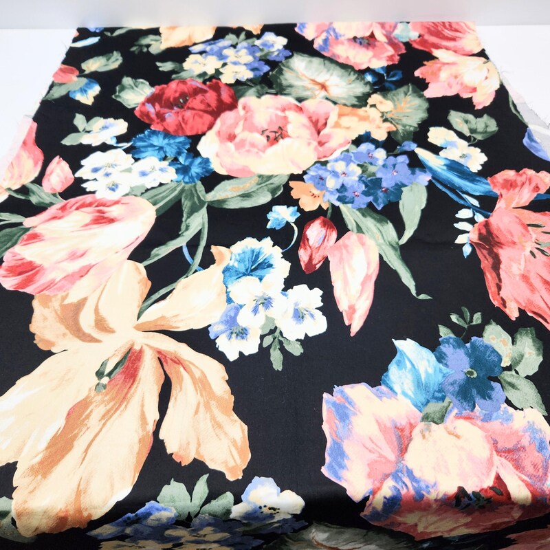 Large Floral Fabric - Etsy