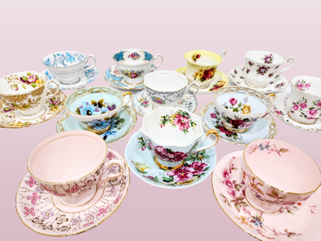 Lot of 5, 10, 15 Elegant Teacups and Saucer Sets, Hand Picked for ...