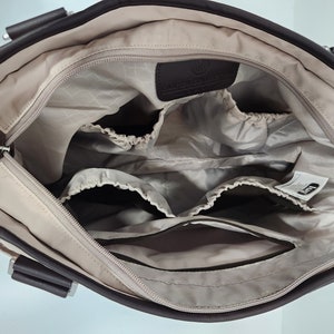 LUG Canter Collection Taupe Quilted Diaper Bag, Tote, Beige and Black ...