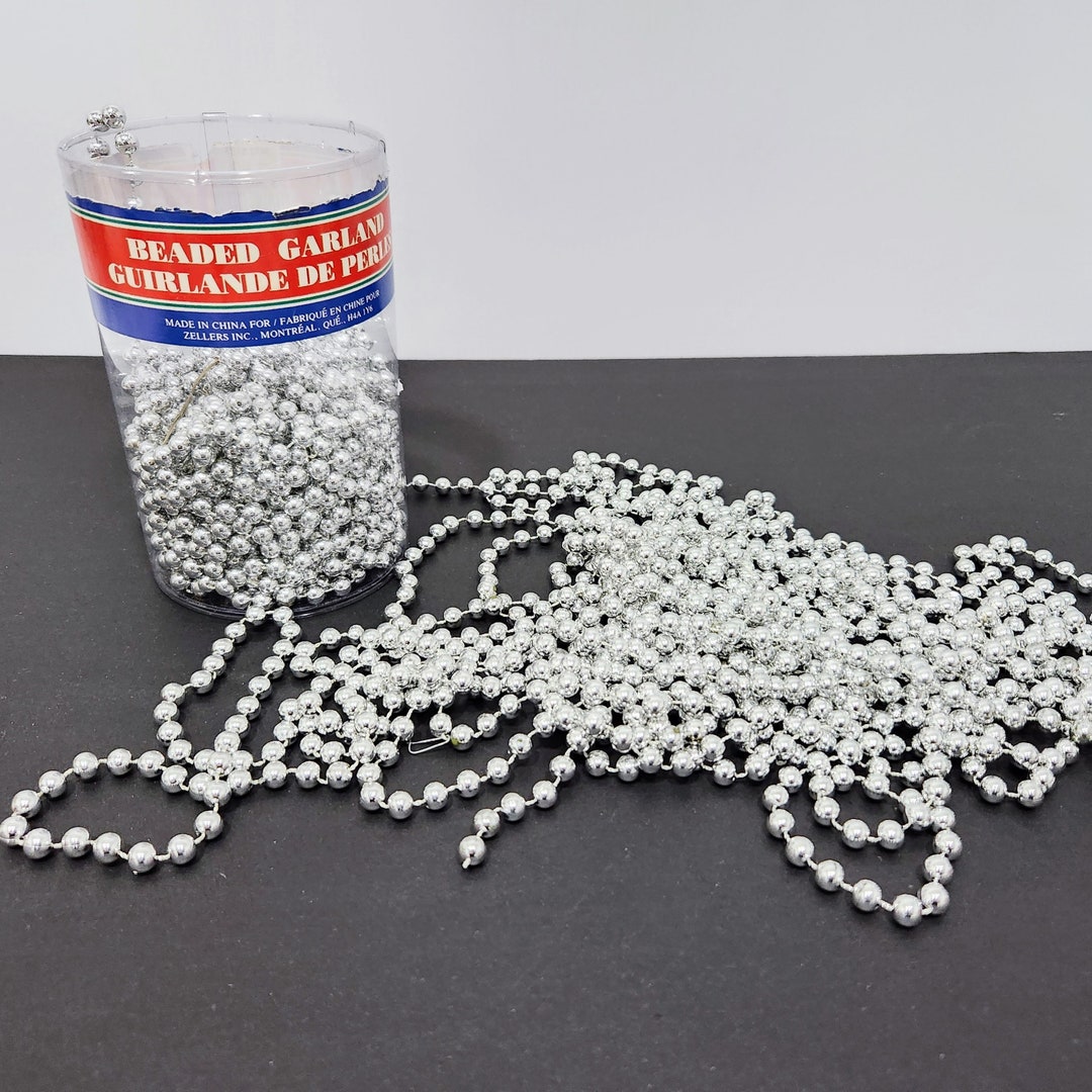 Vintage Silver Beaded Garland - 72 Feet Long! 22 Metres, 24 Yards ...