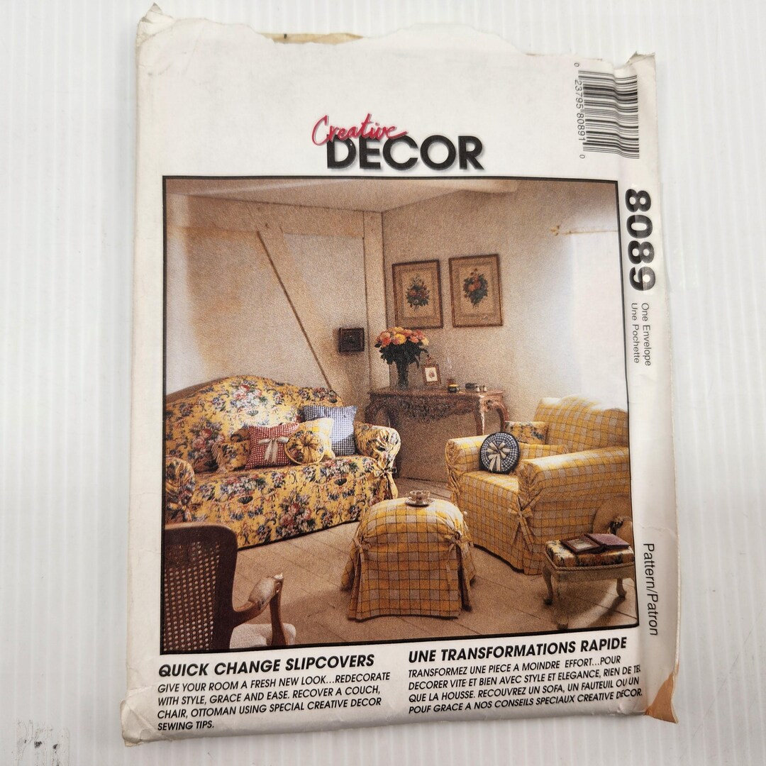 UNCUT Sewing Pattern Creative Decor 8089 Quick Change Slipcovers Room ...