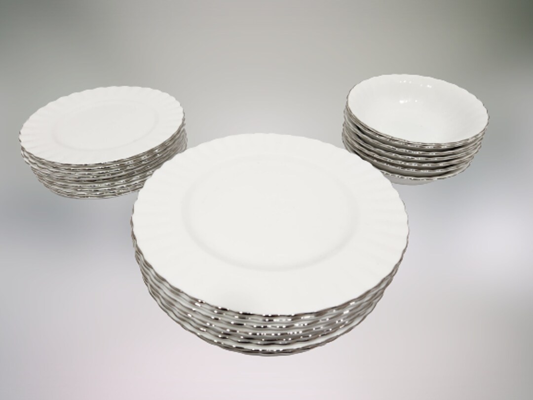 Royal Albert Chantilly 8" Luncheon Plates, 6" Side Plates, 5" Fruit ...
