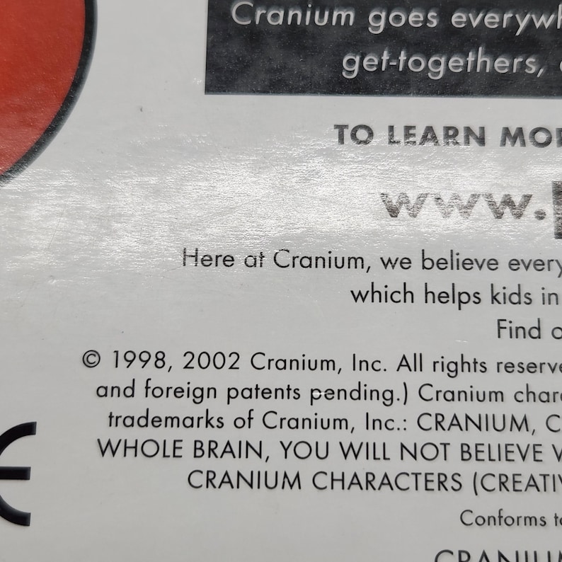 Cranium Board Game 1998, 2002 the Game for Your Whole Brain Game of the ...
