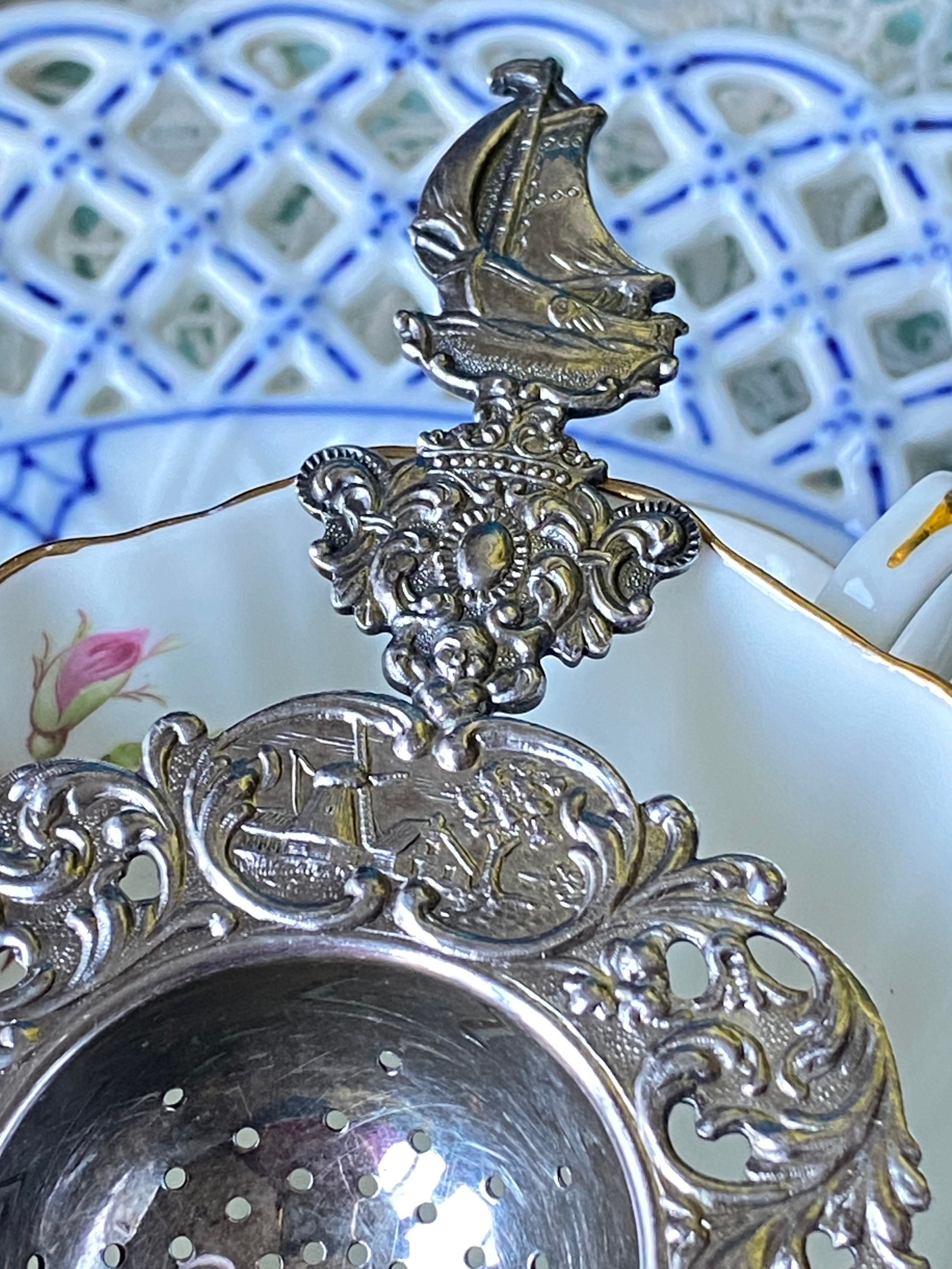Ornate Silver Plated Tea Strainer by Douwe Egbert - Etsy