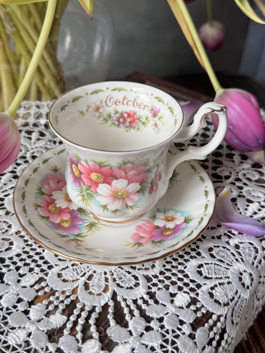 Royal Albert Flower of the Month October Cosmos “”LADY SIZE”” Cup and ...