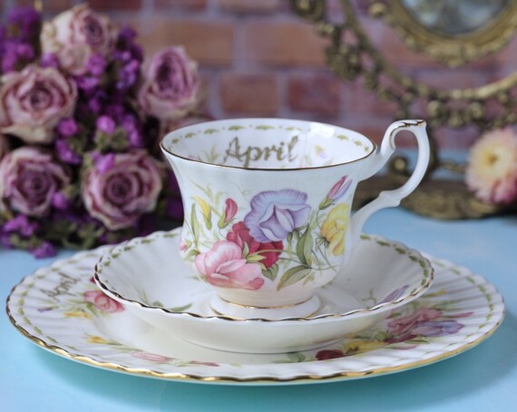Royal Albert Flower of the Month April Sweet Teaset Trio Tea - Etsy