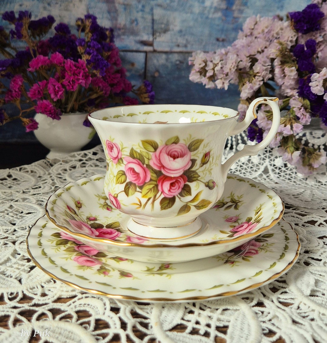 Royal Albert Flower of the Month June Roses Trio Teacup and Saucer ...