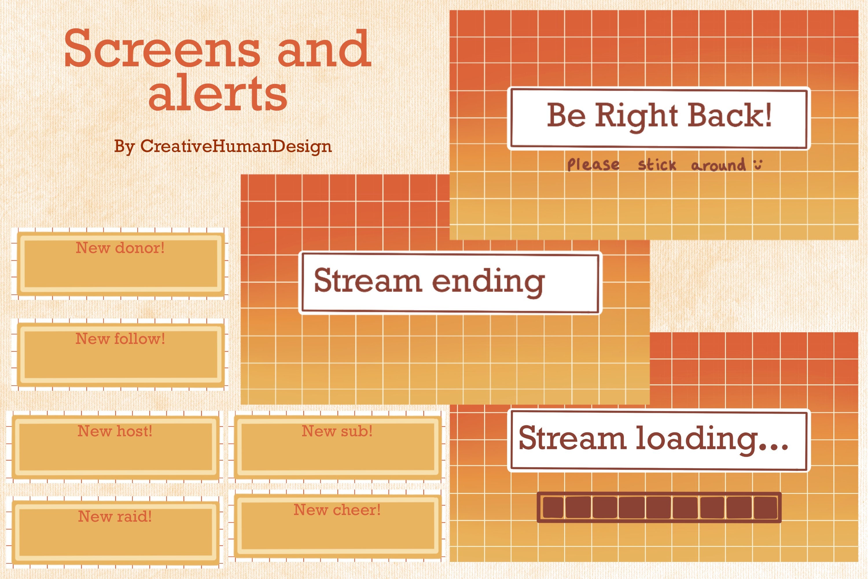 Sunset Grid Animated Stream Overlay Package OBS Twitch - Etsy