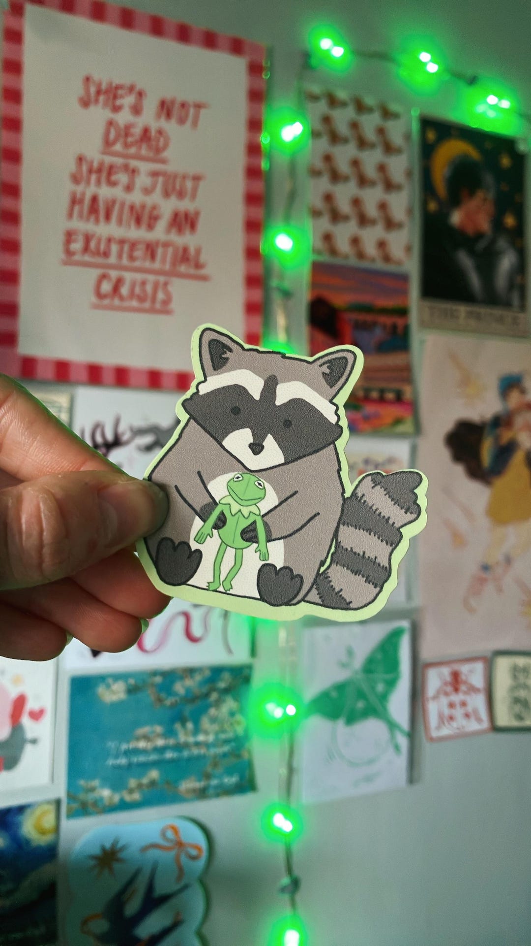 Muppet Fan Raccoon Sticker, Vinyl, Stickers, Puppet, Frog, Cute, Gift ...