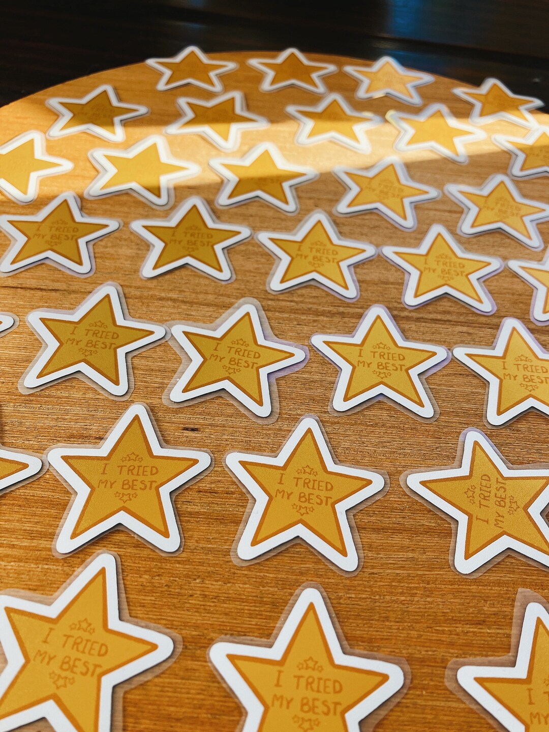 Shiny Gold Star Sticker, Vinyl Sticker, Positive Affirmations, Mental ...