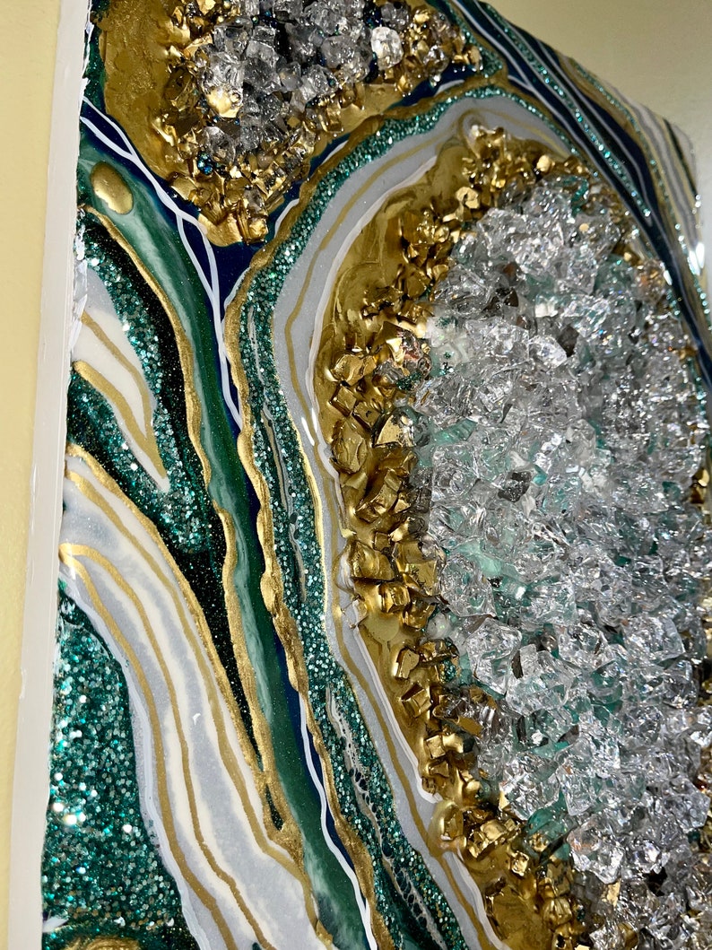 Ocean Treasure Epoxy Resin Geode Art - Etsy