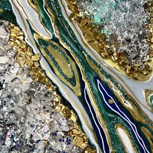 Ocean Treasure Epoxy Resin Geode Art - Etsy