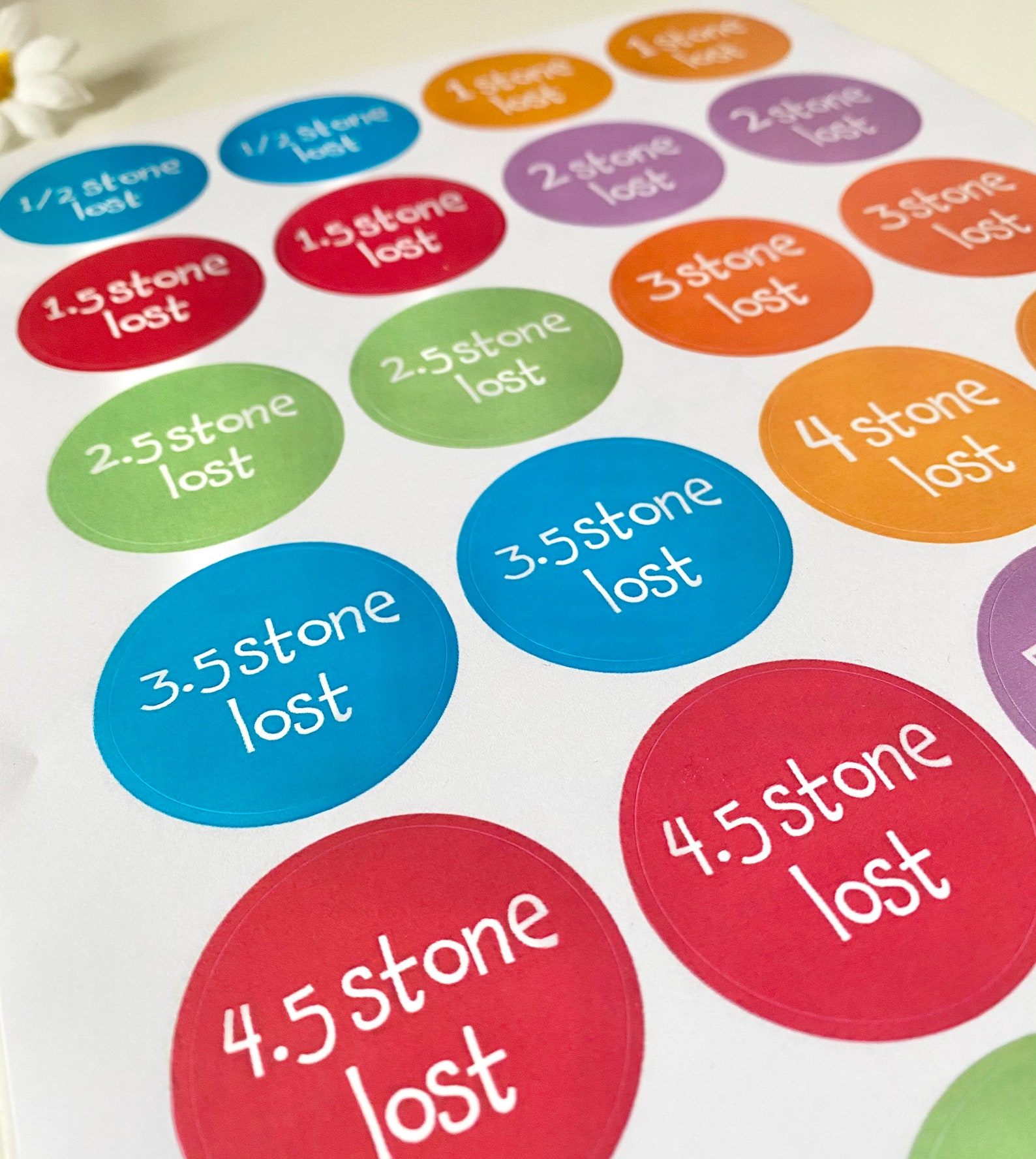 Lbs & stones lost stickers x24 4cm Weight loss Stickers | Etsy
