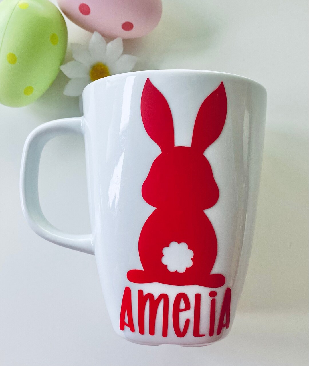 Personalised Easter Bunny Vinyl Decal Sticker, Happy Easter, Window ...