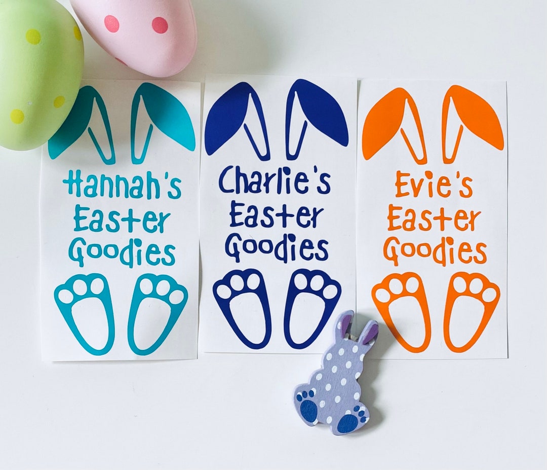 Personalised Easter Bunny Vinyl Decal Sticker, Happy Easter, Window ...