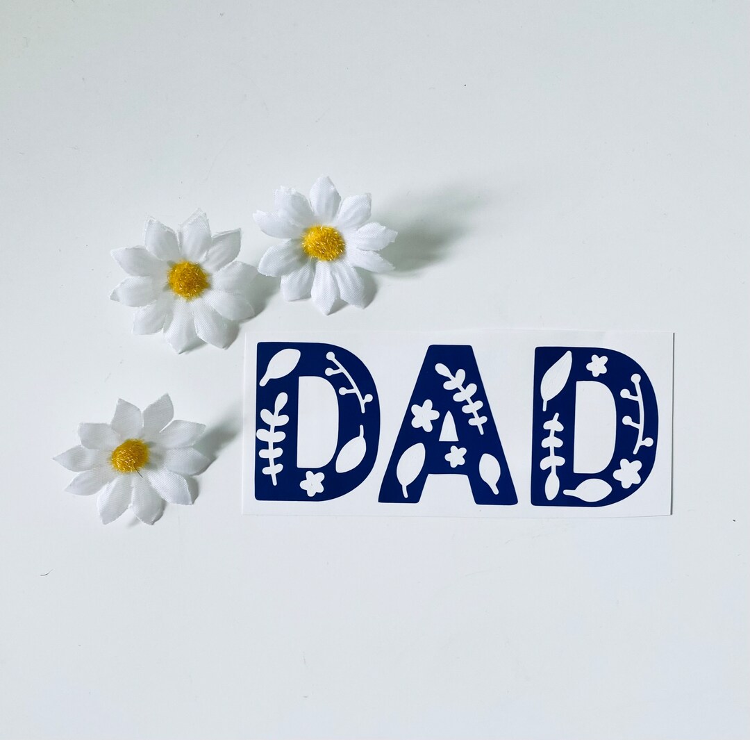 Father's Day Vinyl Decal: Floral Dad Mug Sticker - Etsy