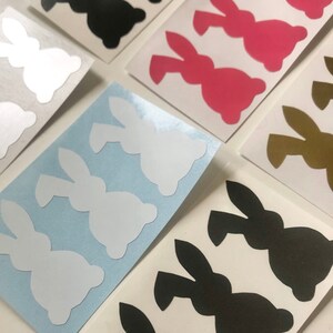 Pack of 6 Rabbit Bunnies Vinyl Decal Sticker Wine Glass Jam Jar Window ...