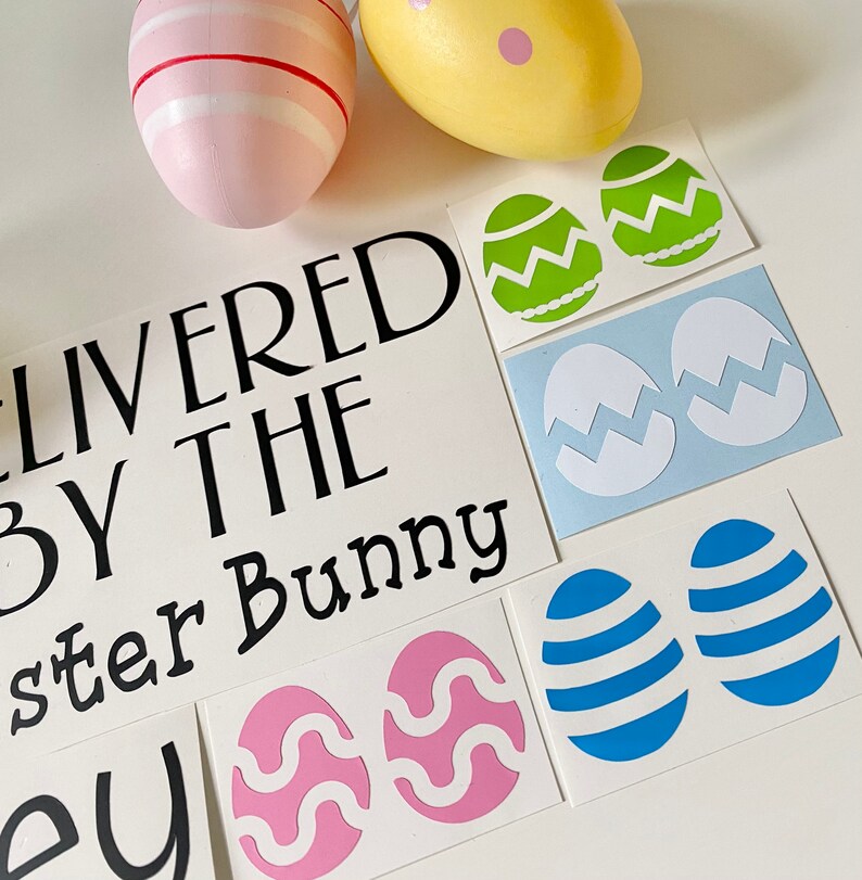 Personalised Easter Bunny Vinyl Decal Sticker Easter Basket - Etsy UK