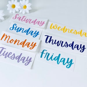 Days of the Week Vinyl Decal, Labels for Storage, Vinyl Decal Stickers ...