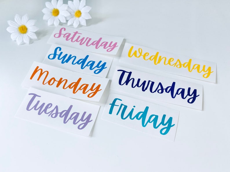 Days of the Week Vinyl Decal Labels for Storage Vinyl Decal | Etsy UK