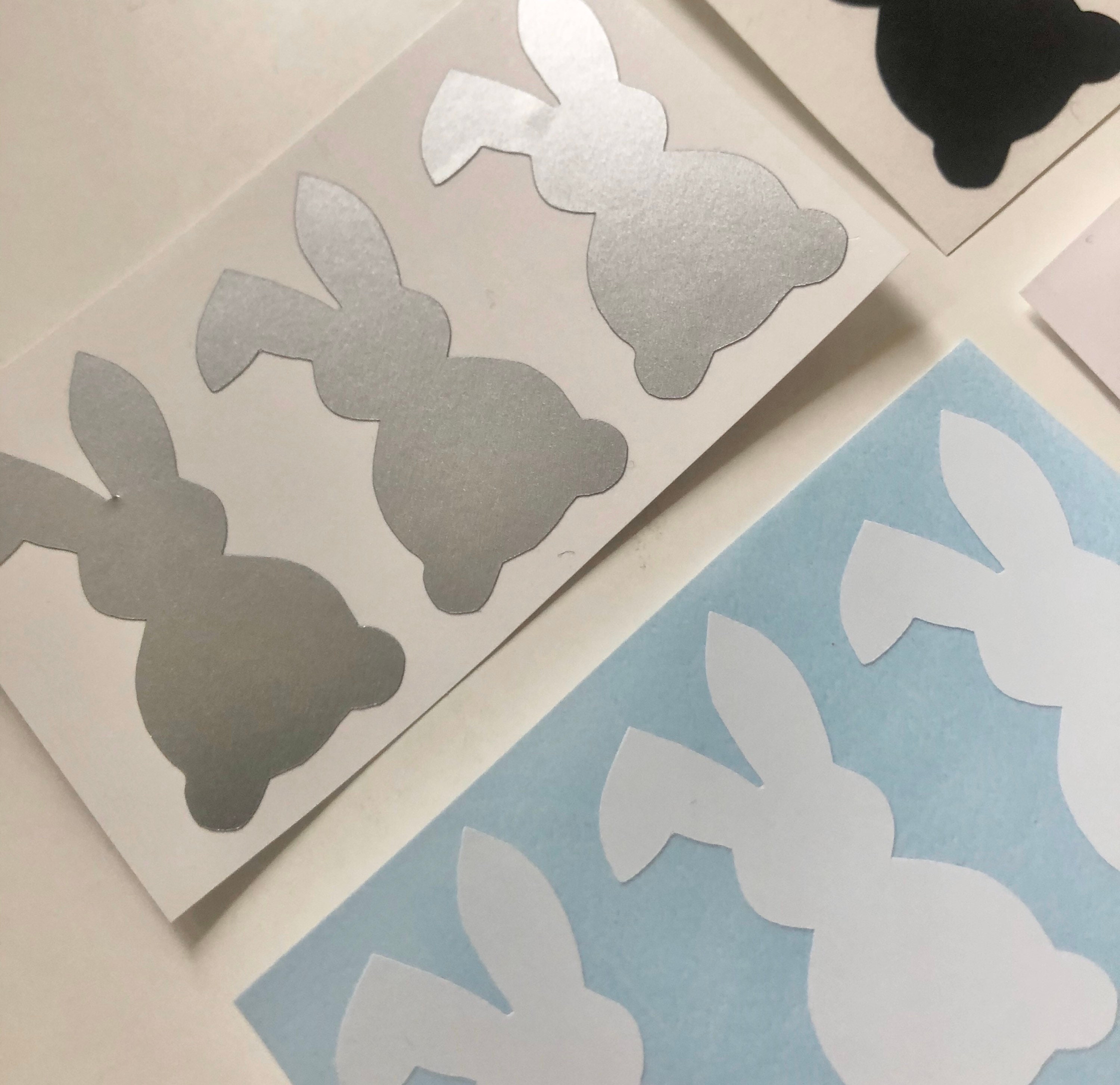 Pack of 6 rabbit bunnies vinyl decal sticker wine glass jam | Etsy