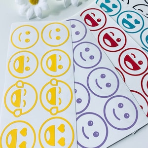 Emoji Faces X 8 Vinyl Decal - Smiley Faces - Emoji Stickers ...
