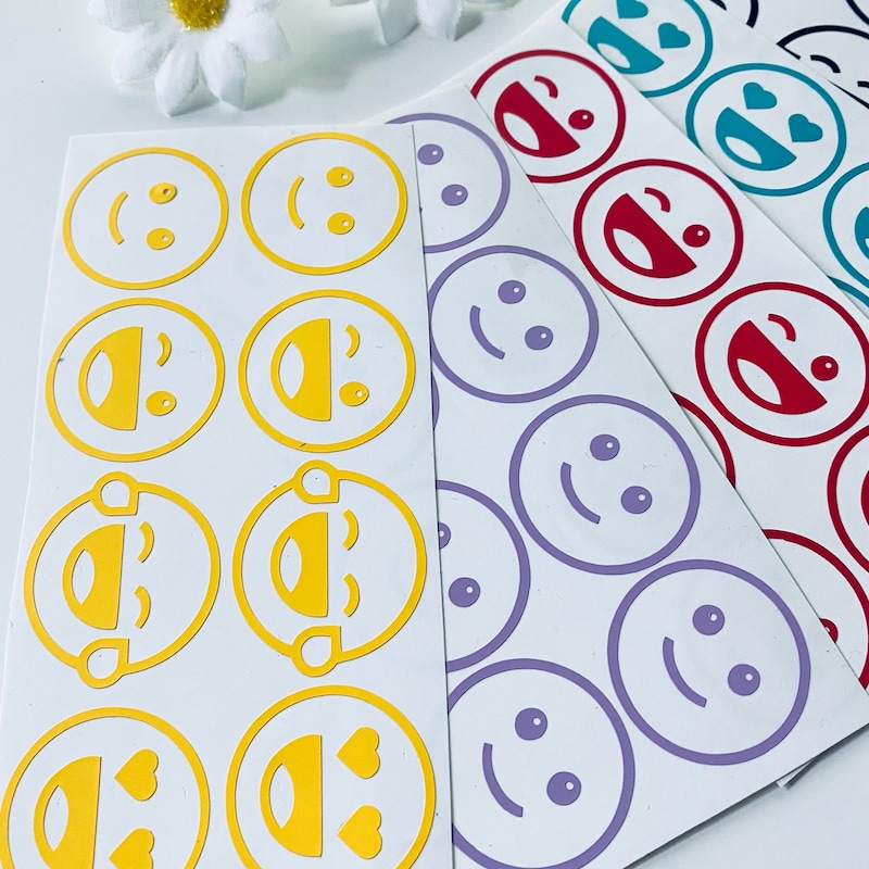 Smiley Face Decals Pink - Etsy UK
