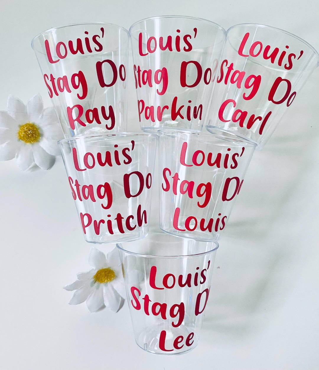 Personalised Stag Do Plastic Shot Glasses - Stag Weekend - Party ...